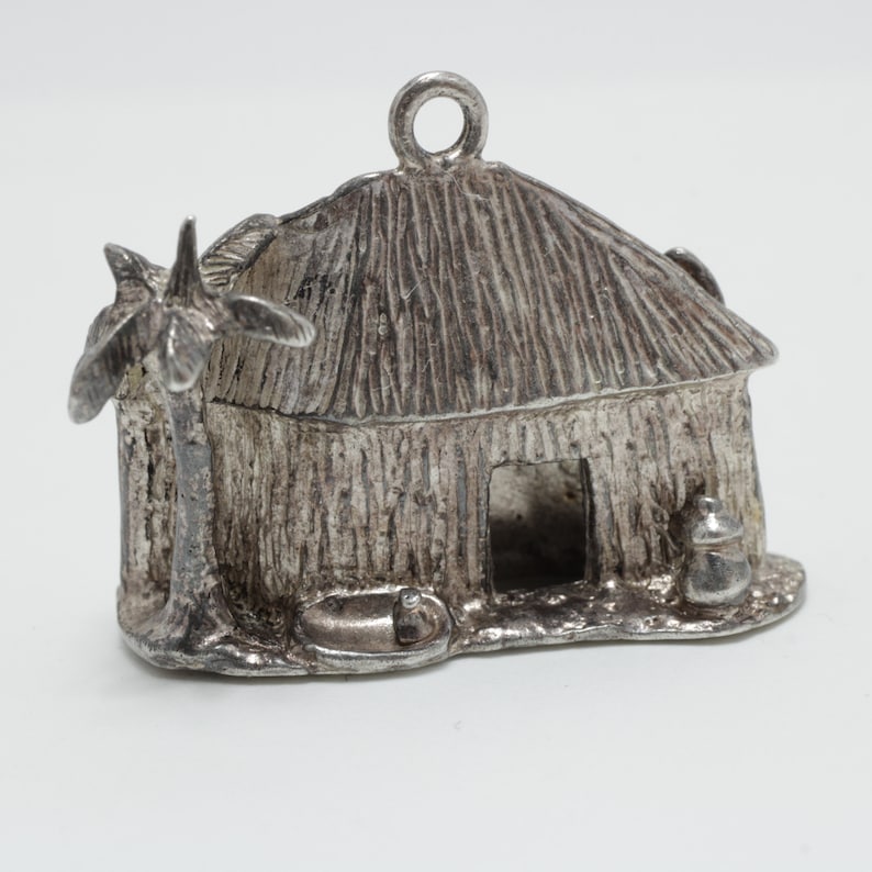 Vintage Sterling Silver Tiki Hut Charm Pendant Hawaiian Large - Etsy