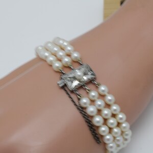 Vintage Mikimoto 3 Strand Pearl Bracelet Sterling Silver 7 - Etsy