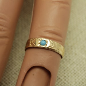 Victorian Turquoise Baby Ring 14k Gold Ring Midi Ring Size 00 - Etsy