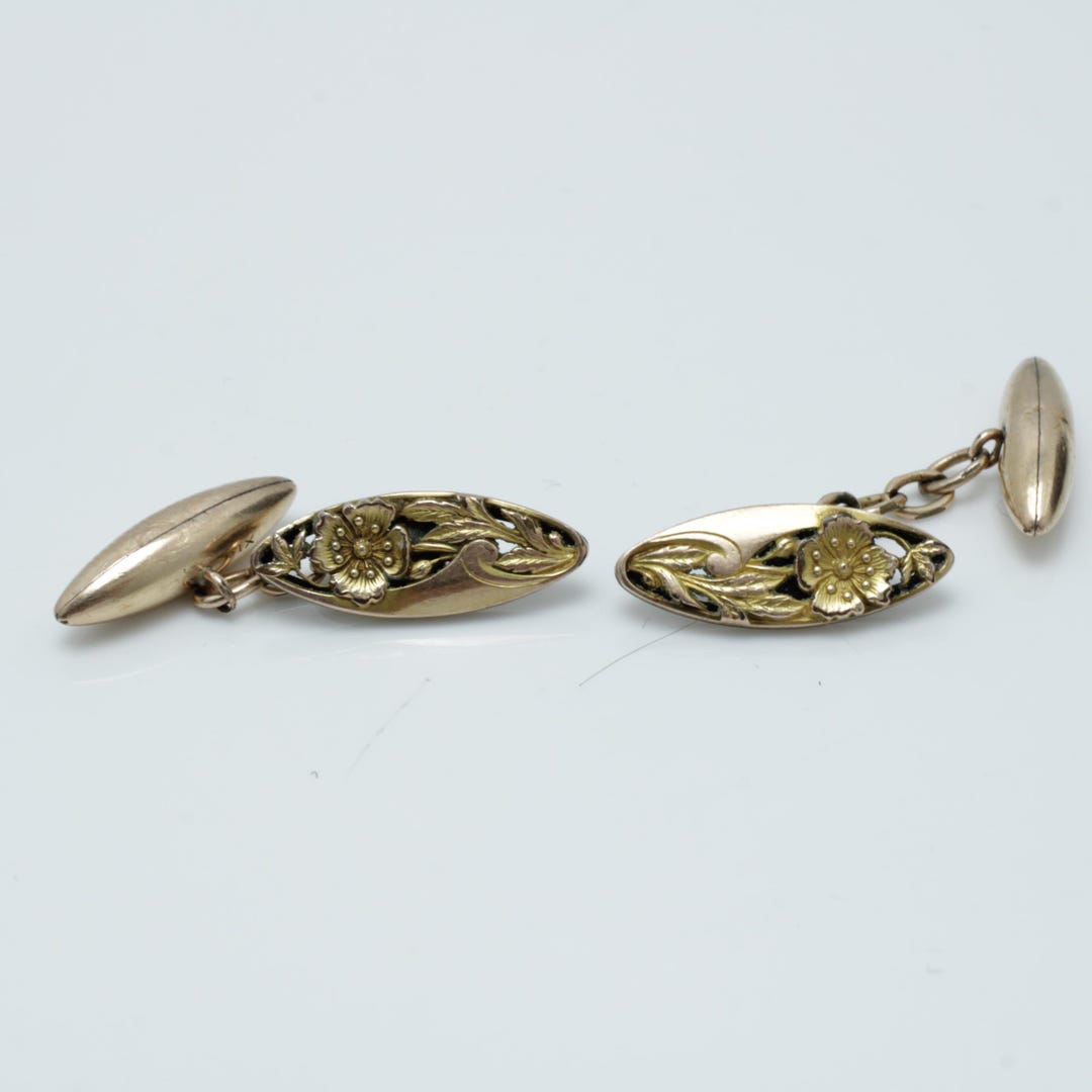 Art Nouveau French Fix Cufflinks 18k Gold Filled Antique Cufflinks - Etsy