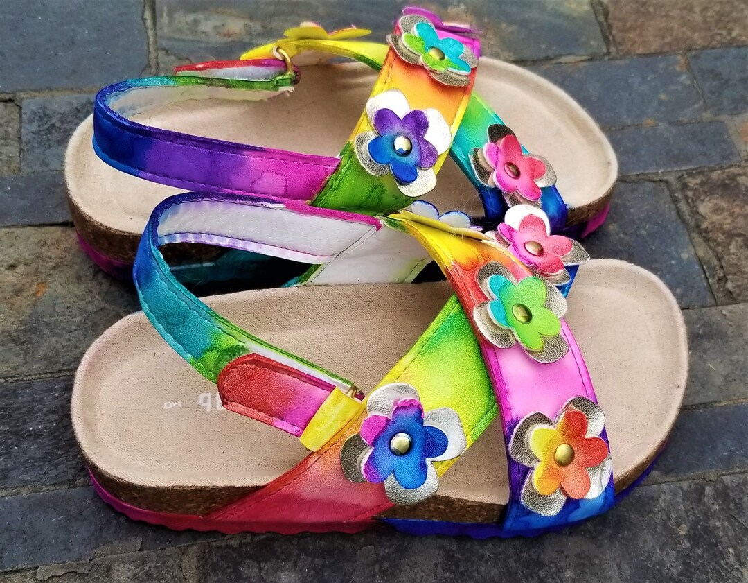 Be Flower Power! Daisy Tie-dye Toddler Sandals in Toddler Sizes 6 and 9 ...
