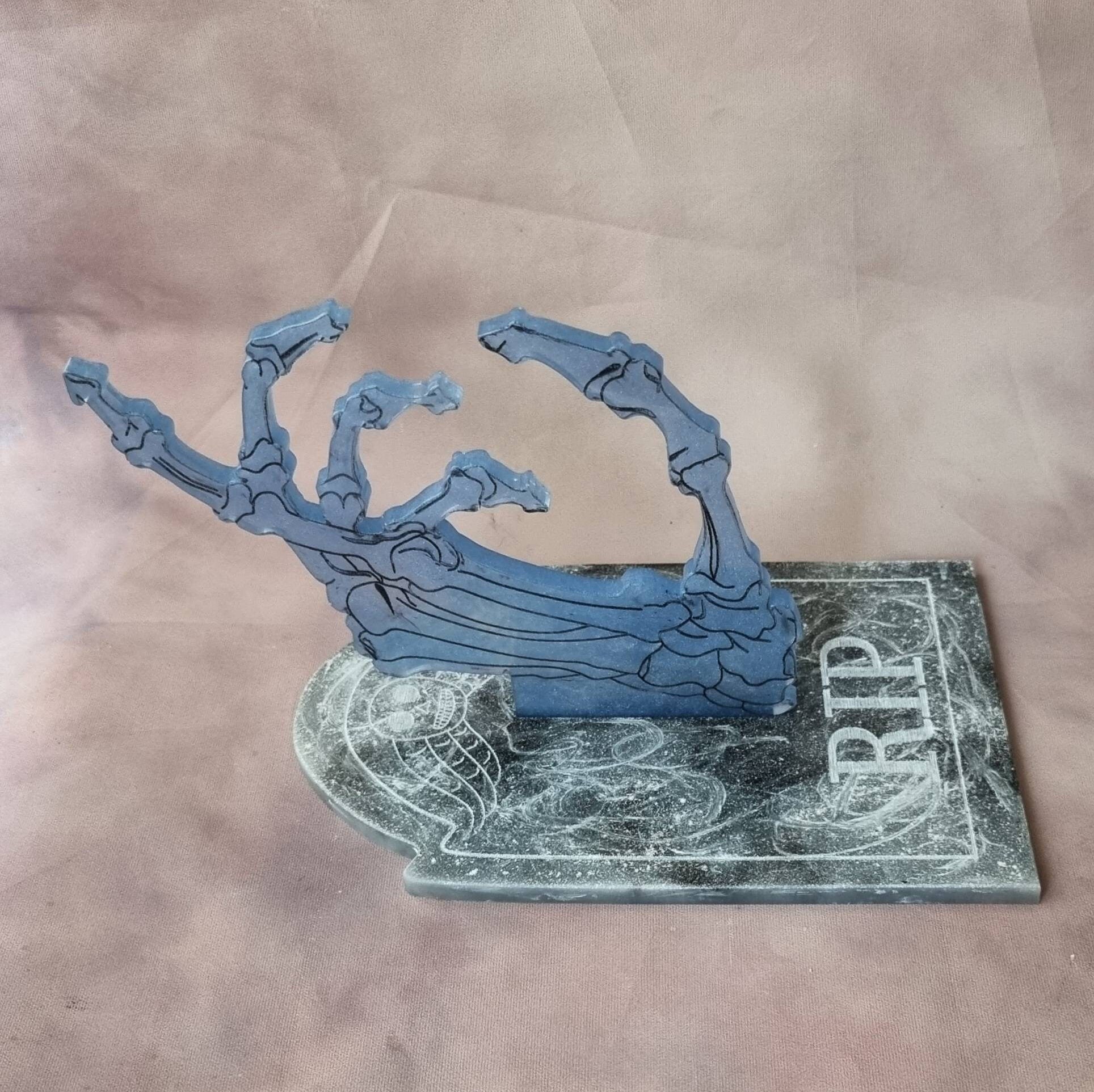 Corpse Bride Emily Inspired Skeletal Hand and Tombstone - Etsy UK
