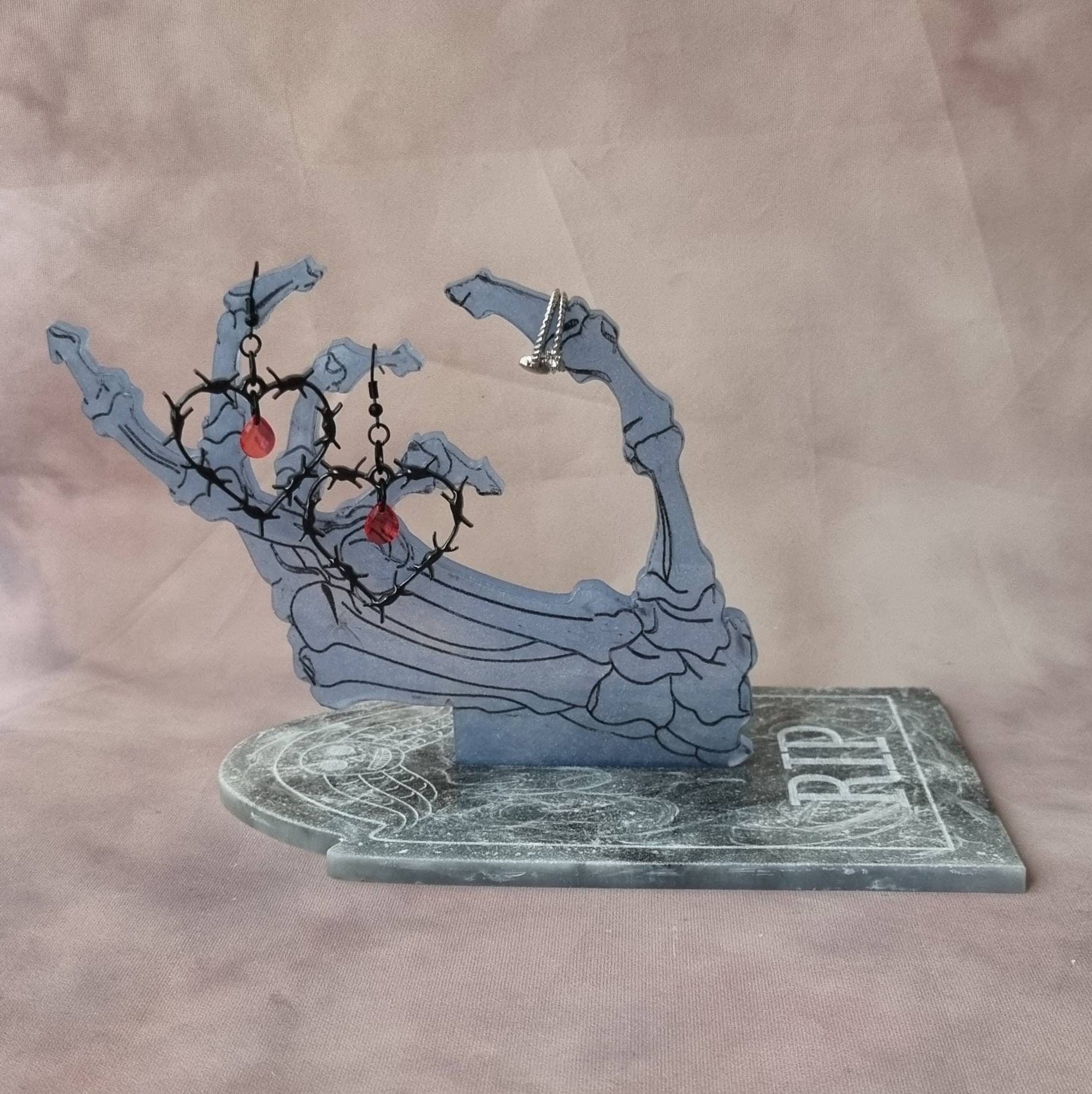 Corpse Bride Emily Inspired Skeletal Hand and Tombstone - Etsy UK