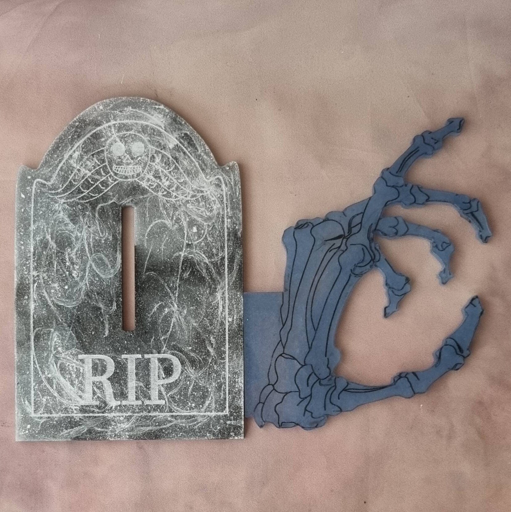 Corpse Bride Emily Inspired Skeletal Hand and Tombstone - Etsy UK