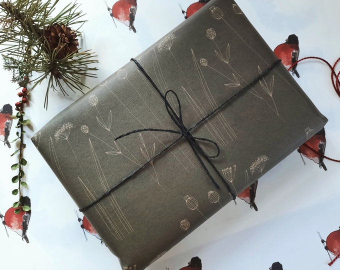 Graphical Wrapping Papergift Wrap Rustic Wrapping Floral - Etsy