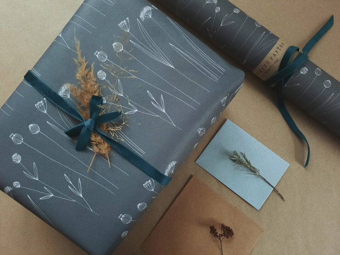 Graphical Wrapping Paper,gift Wrap, Rustic Wrapping, Floral Gift Warp ...