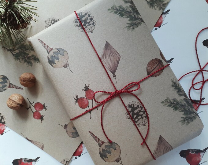Christmas Wrapping Paper, Christmas Gift Wrap, Rustic Christmas Wrap ...