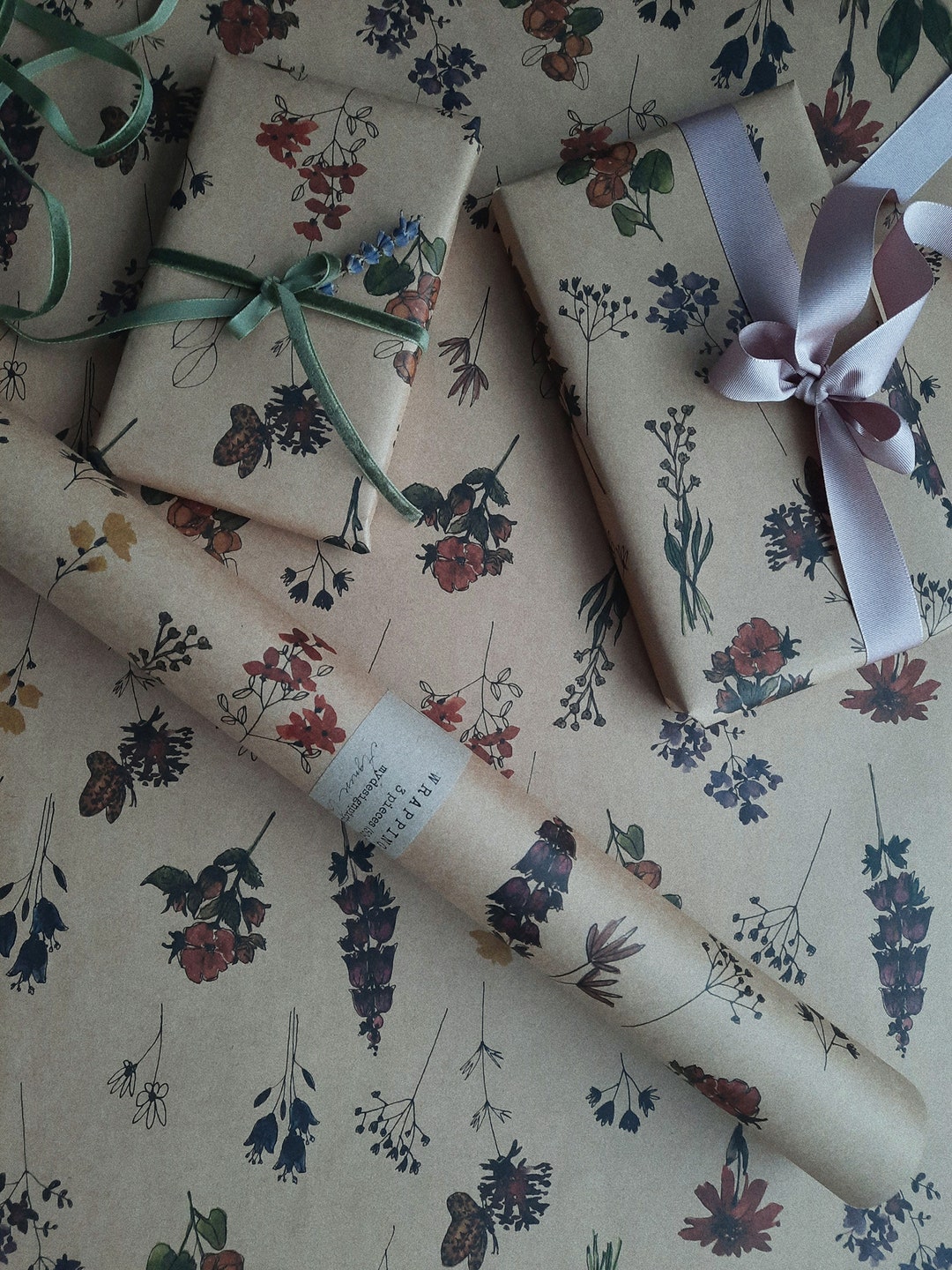 Wild Flowers Wrapping Paper, Gift Wrap, Wrapping, Flowers Gift Warp ...