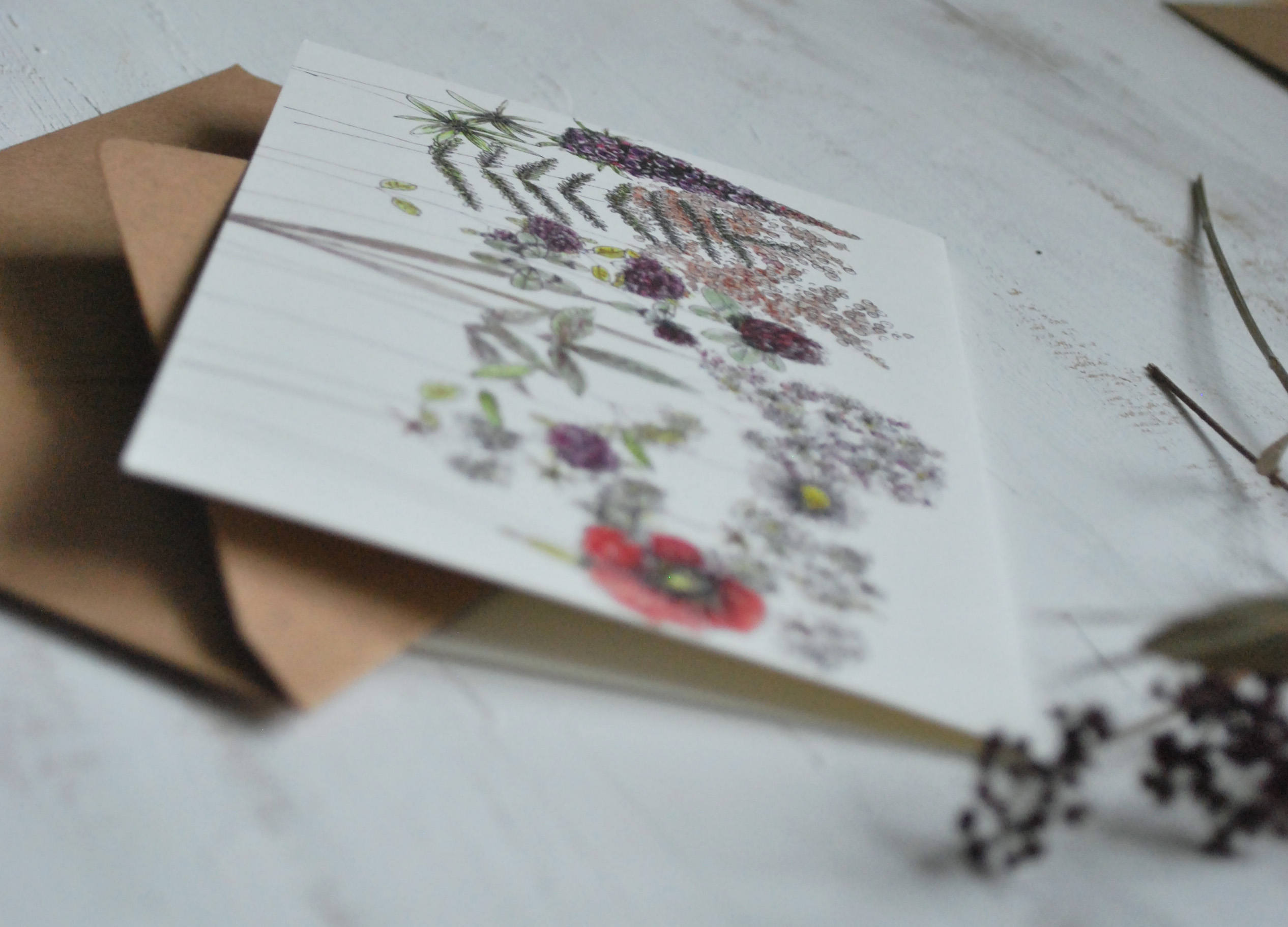 Greeting Card Birthday Card Rustic Greeting Card Floral | Etsy