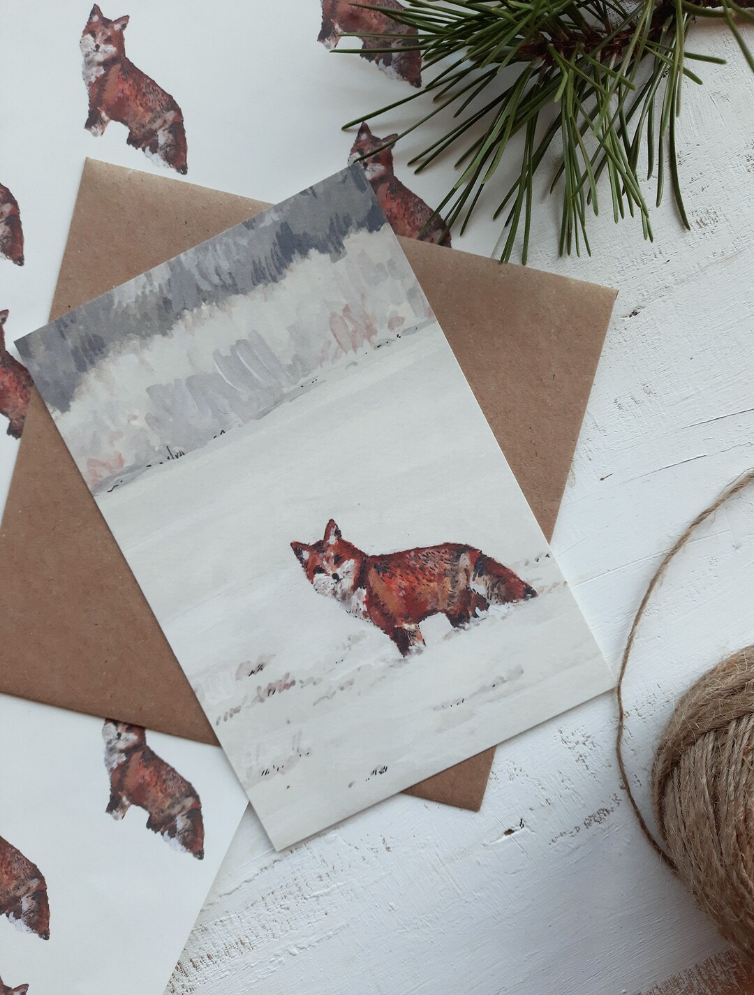 Christmas Card-postcard, Winter Card, Drawing Print, Watercolor Print ...
