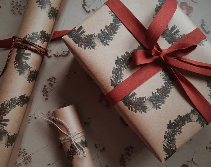 Christmas Wrapping Paper Christmas Gift Wrap Rustic - Etsy Hong Kong