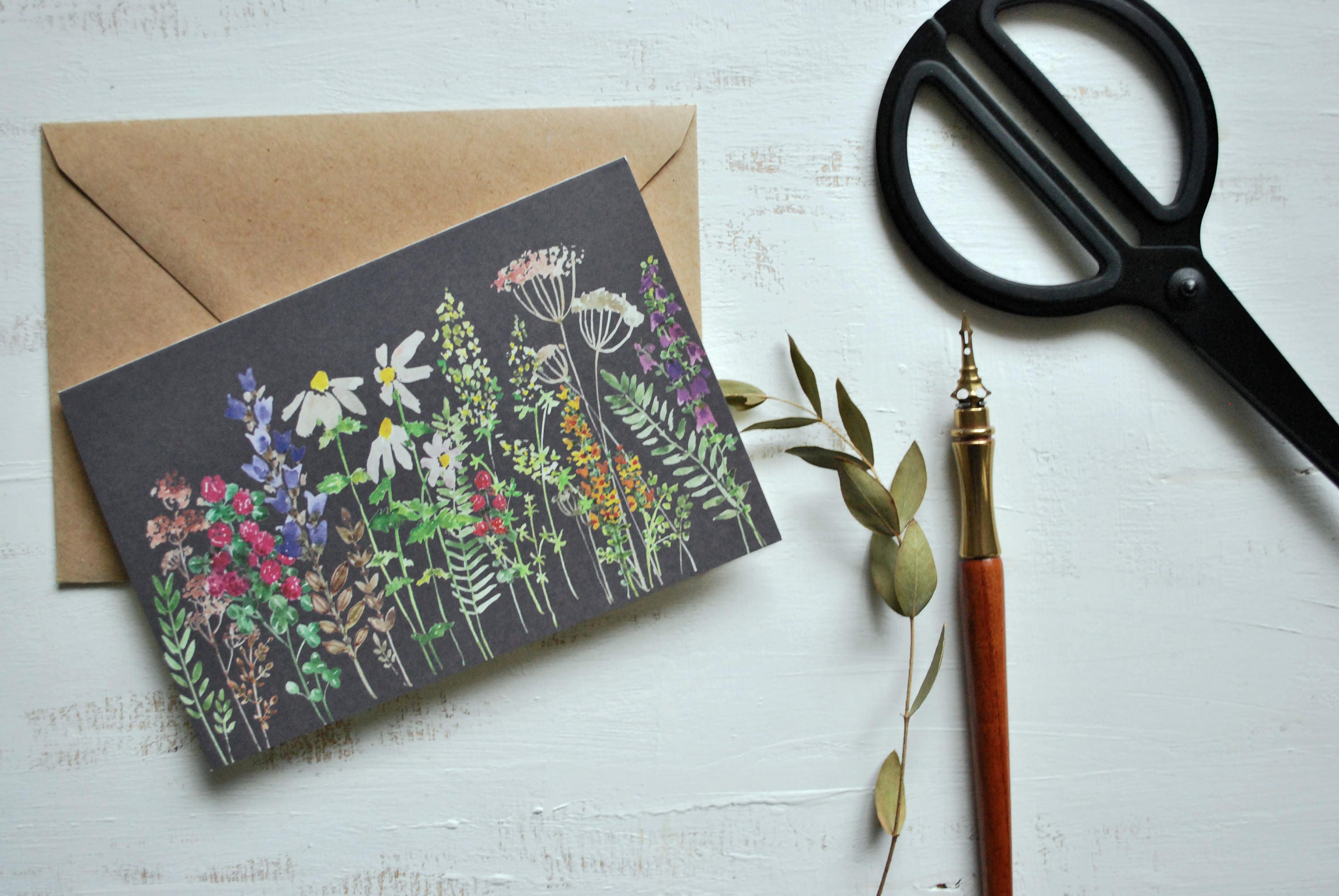 Greeting Card Birthday Card Rustic Greeting Card Floral - Etsy