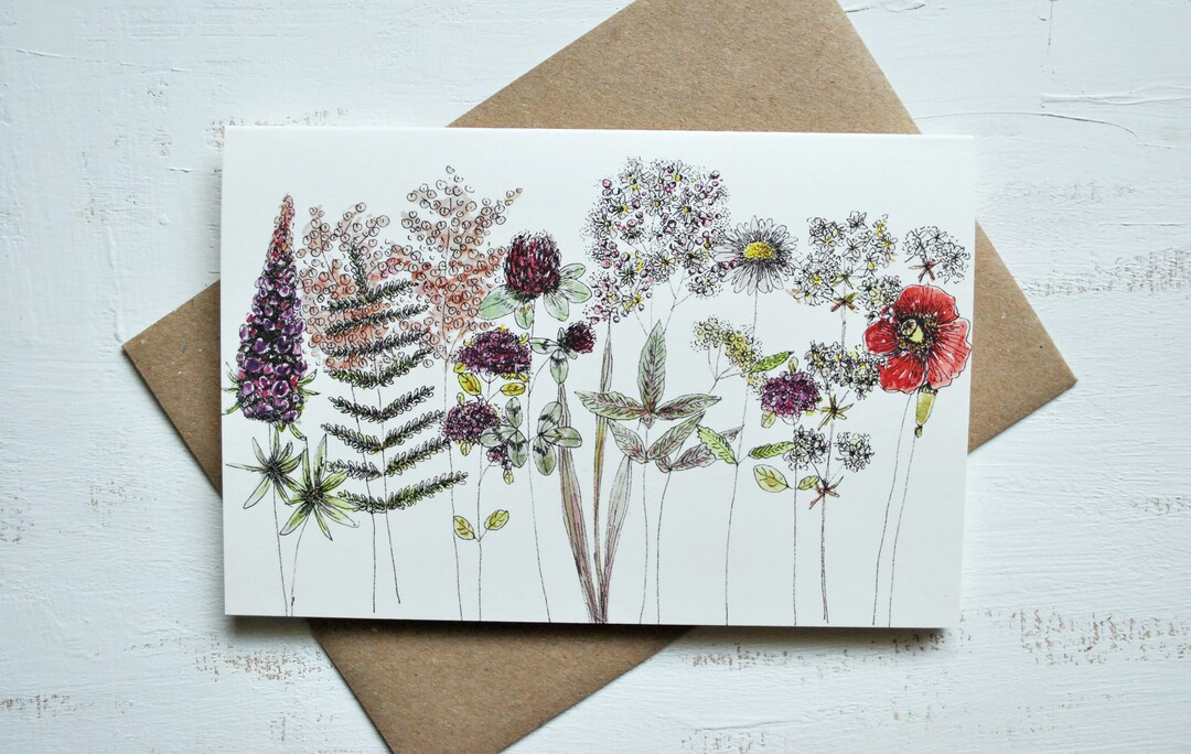 Greeting Card, Birthday Card, Rustic Greeting Card, Floral Birthday ...