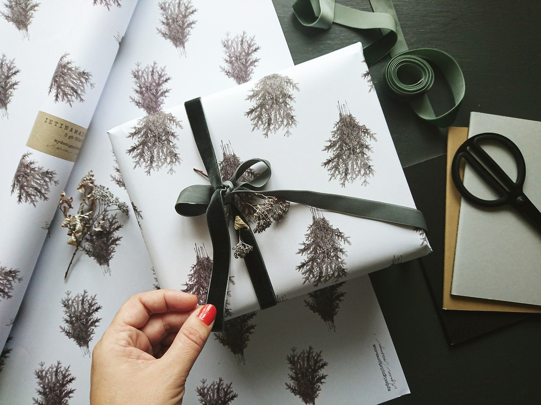 Christmas Wrapping Paper, Christmas Gift Wrap, Rustic Christmas Wrap ...