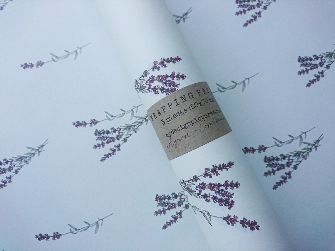Lavender Wrapping paperGift Wrap Rustic Wrapping | Etsy