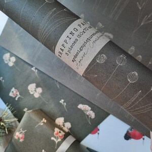 Graphical Wrapping Paper,gift Wrap, Rustic Wrapping, Floral Gift Warp ...