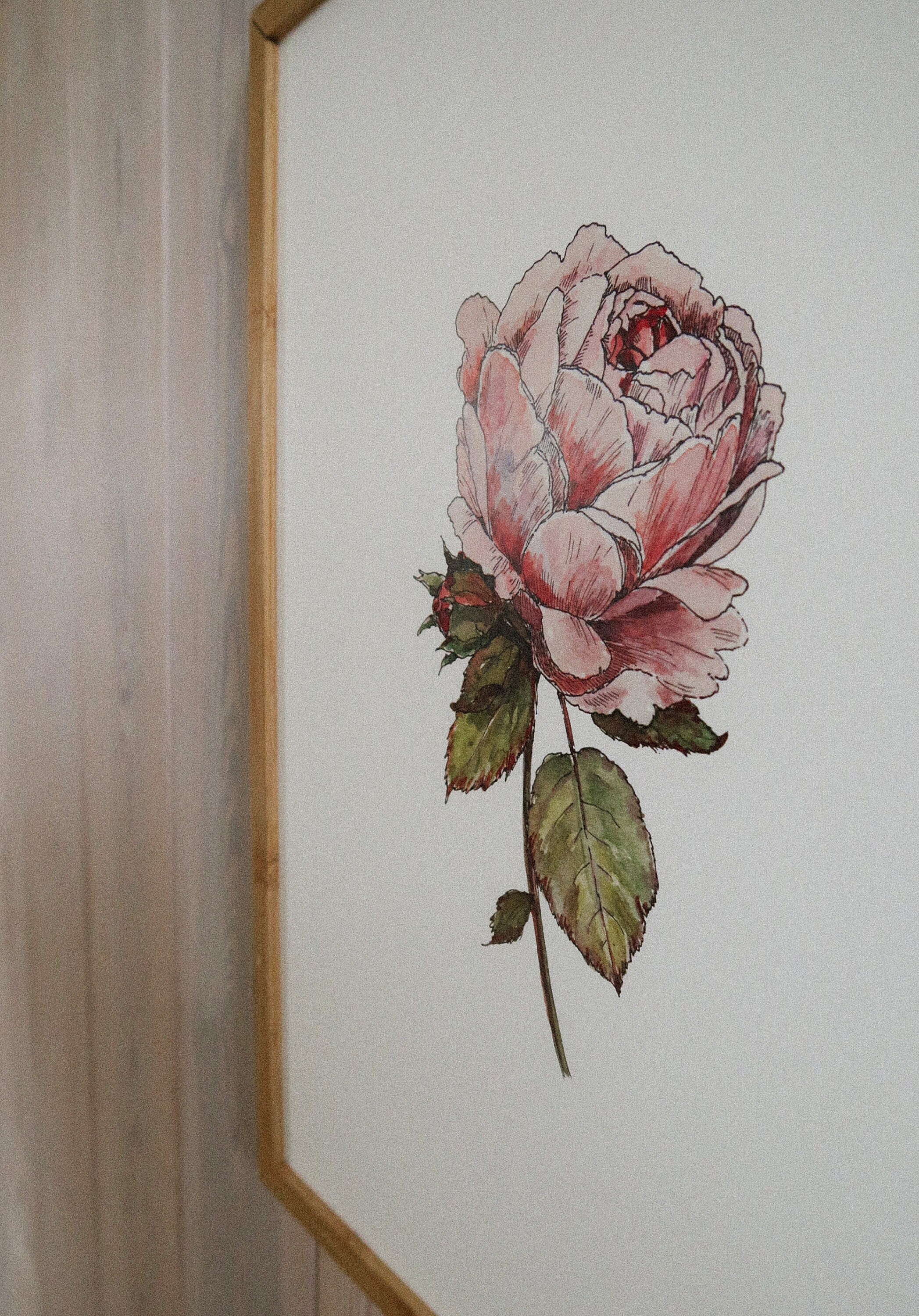 Vintage Rose ART PRINT/ Rose Wall Decor/wall Art Decor/room Wall Art ...