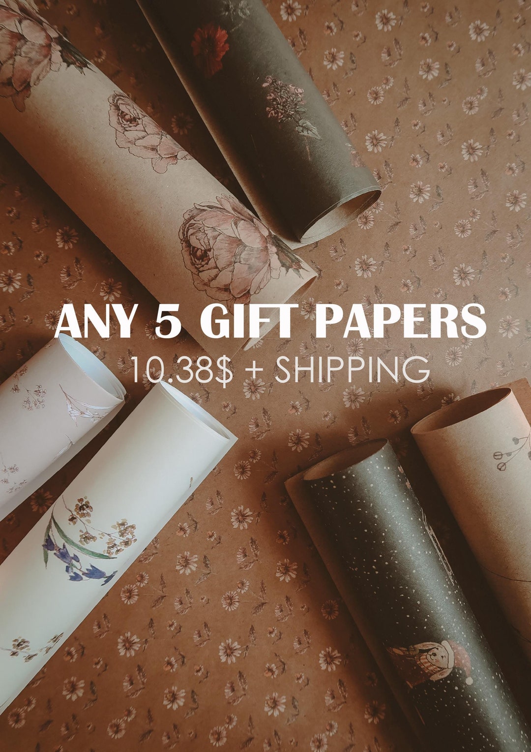 Wrapping Paper Set of 5,gift Wrap 5 Pieces,wrapping Papers 5 Pieces ...