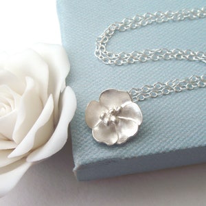 Sterling Silver Buttercup Necklace, Dainty Flower Pendant, Nature ...