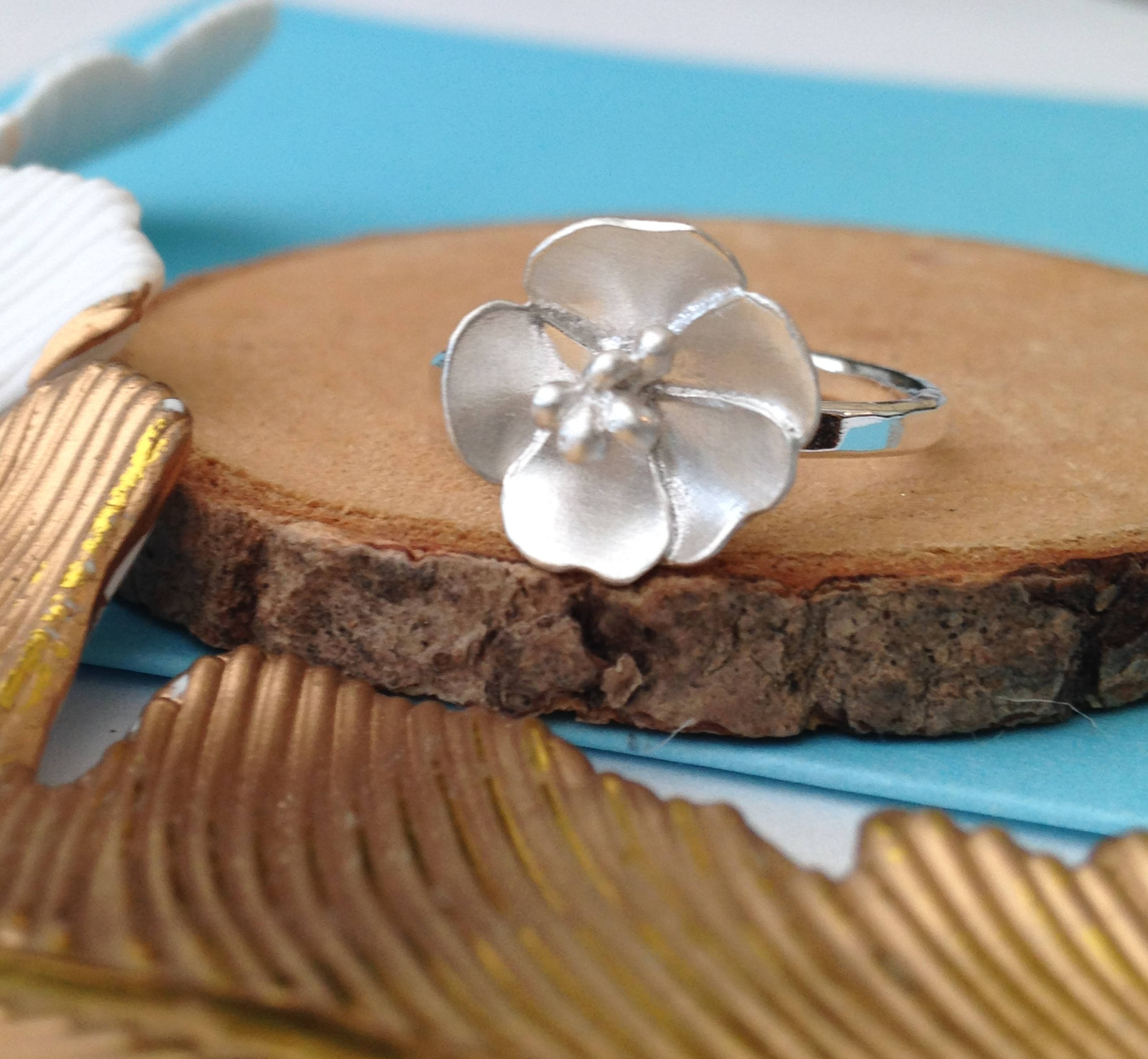 Sterling Silver Buttercup Ring Dainty Elegant Flower Jewellery Birthday ...