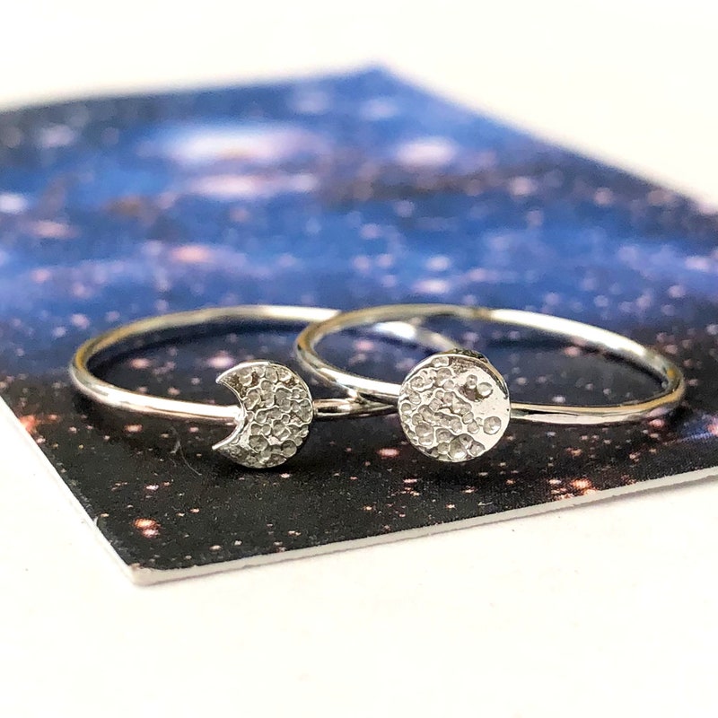 Silver Moon Ring - Etsy