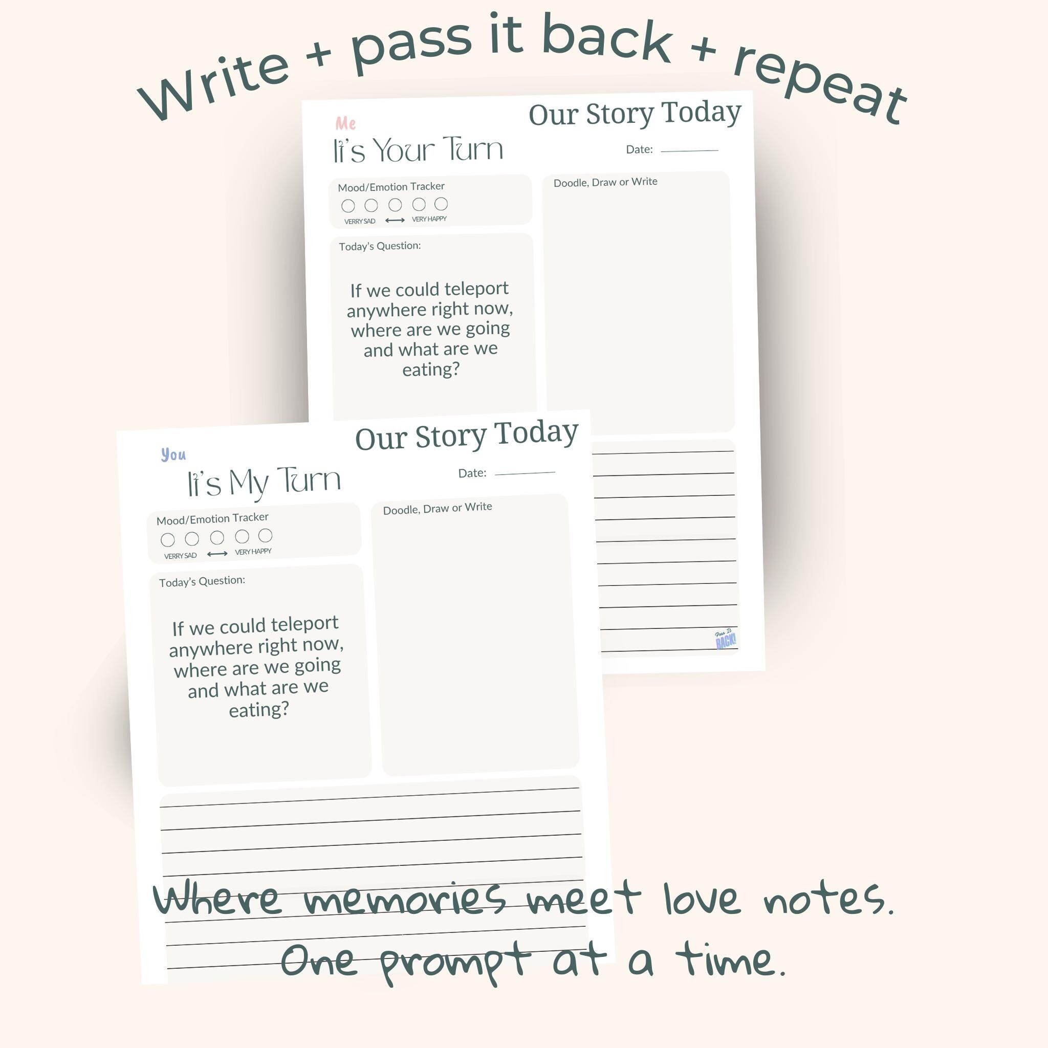 Couples Mini Journal: Printable Pass-it-back Prompts for Love ...