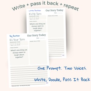 Printable Big Brother Little Brother Journal – Kids Sibling Activity ...