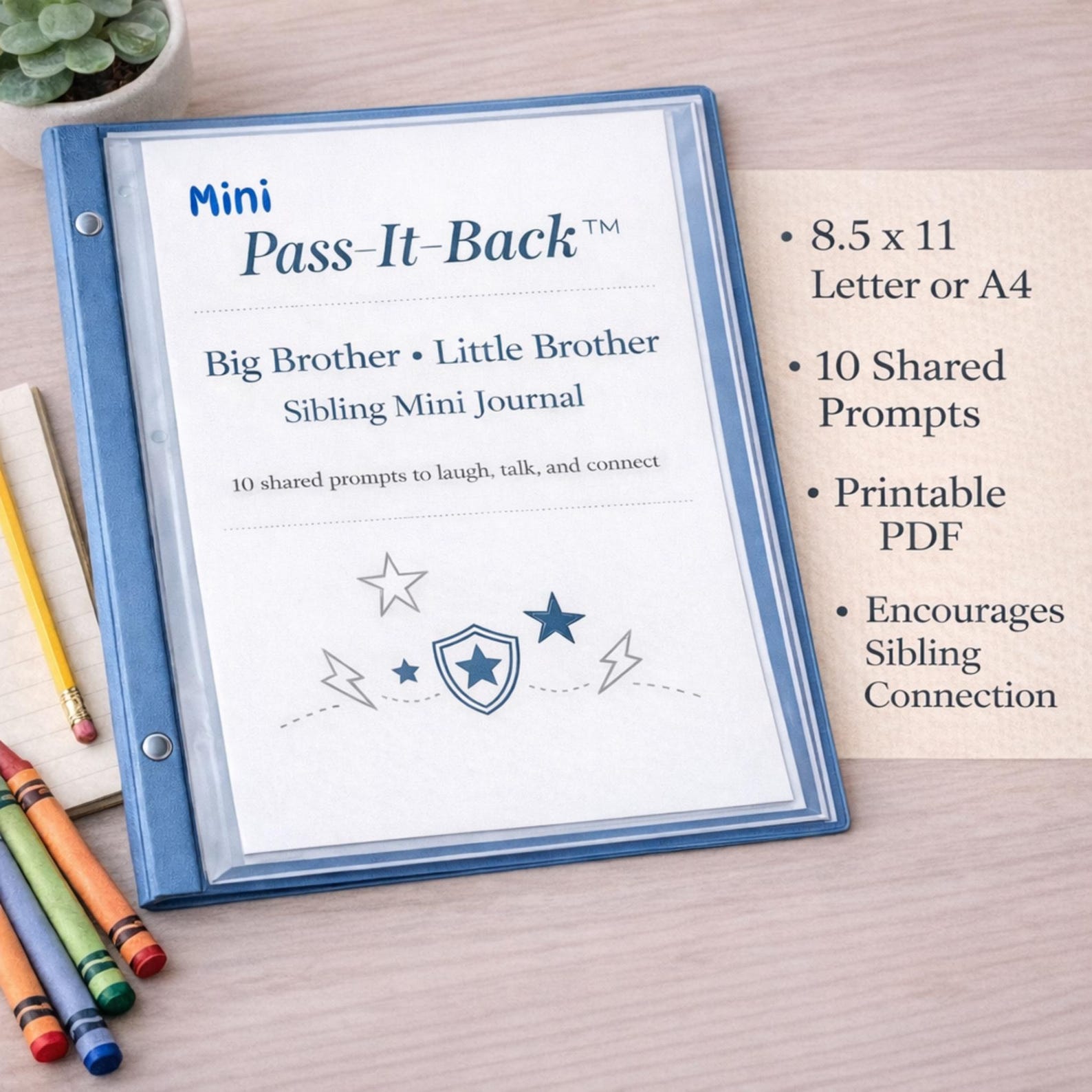 Printable Big Brother Little Brother Journal – Kids Sibling Activity ...