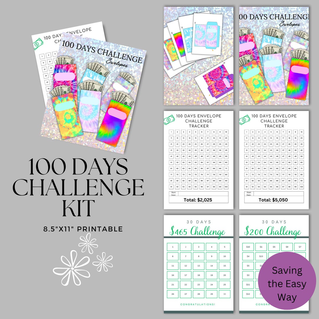 100 Day Envelope Challenge Printable – Save 5,050 in Just 100 Days ...