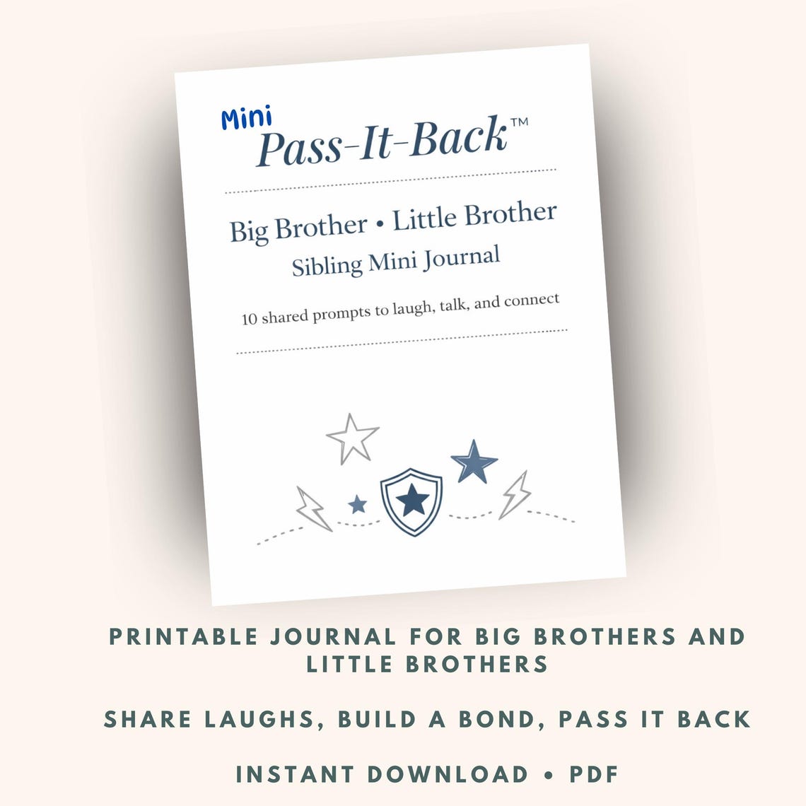 Printable Big Brother Little Brother Journal – Kids Sibling Activity ...