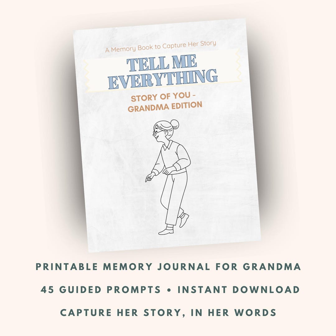 Printable Grandma Memory Book – Tell Me Everything Journal | Story of ...