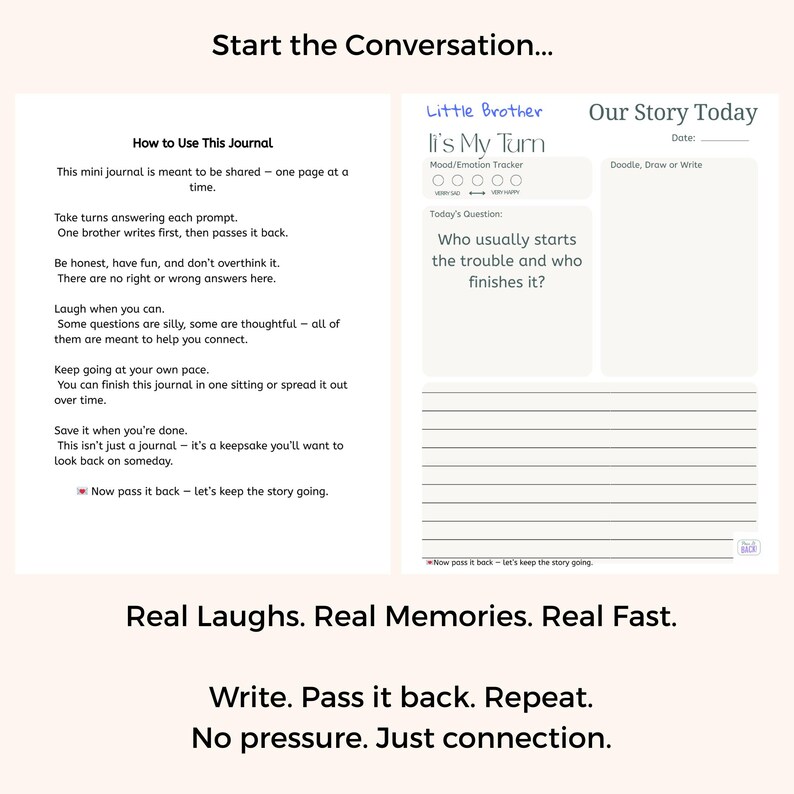 Printable Big Brother Little Brother Journal – Kids Sibling Activity ...