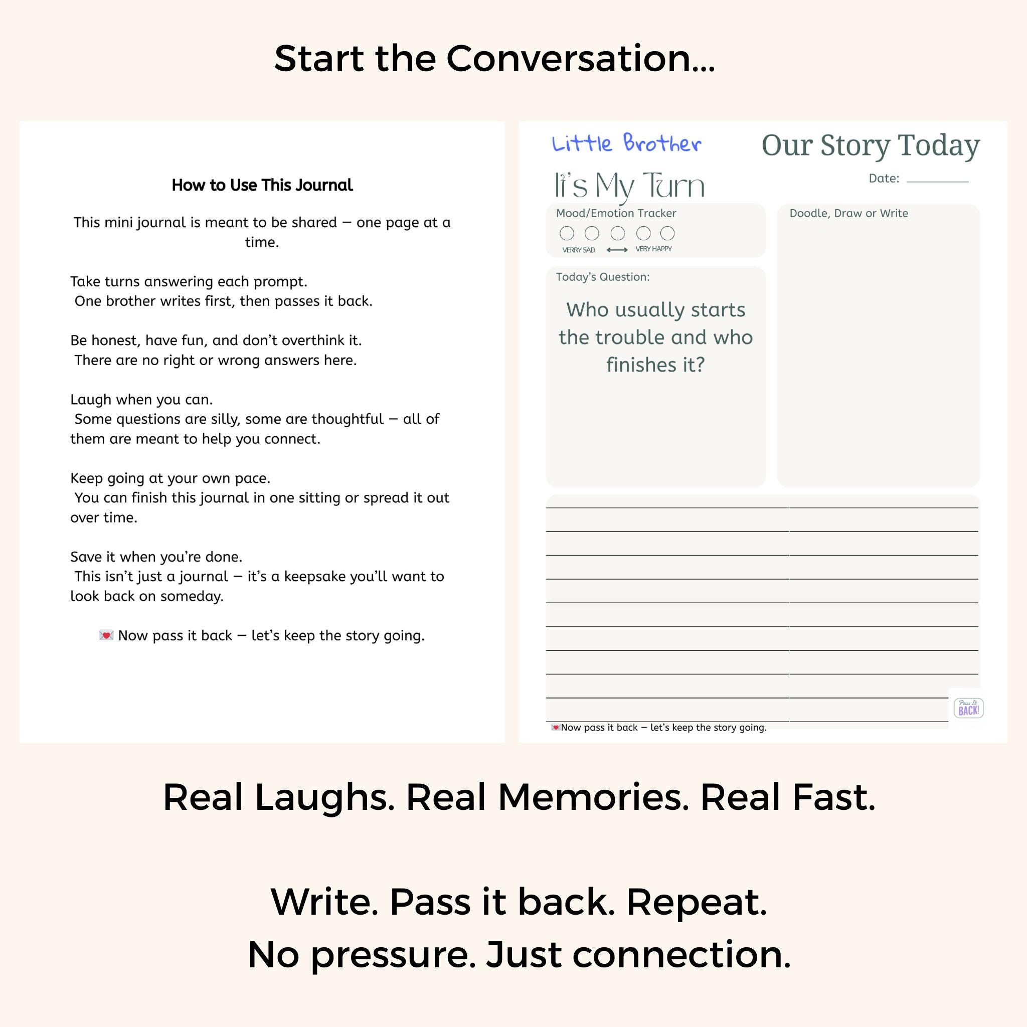 Printable Big Brother Little Brother Journal – Kids Sibling Activity ...
