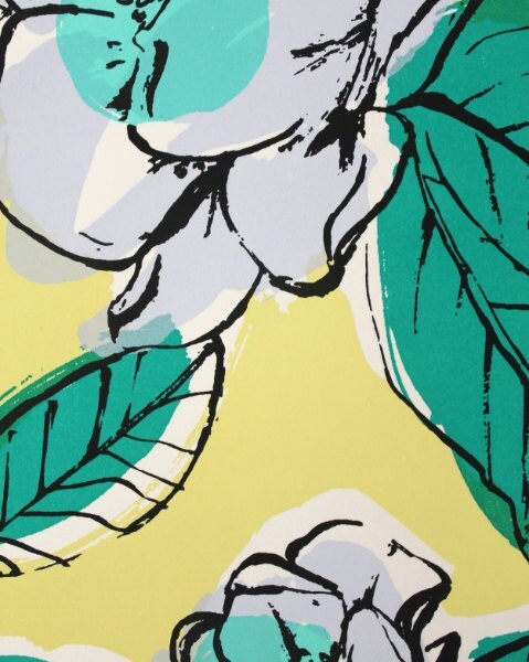 Magnolia Print Lime Limited Edition Screen Print - Etsy