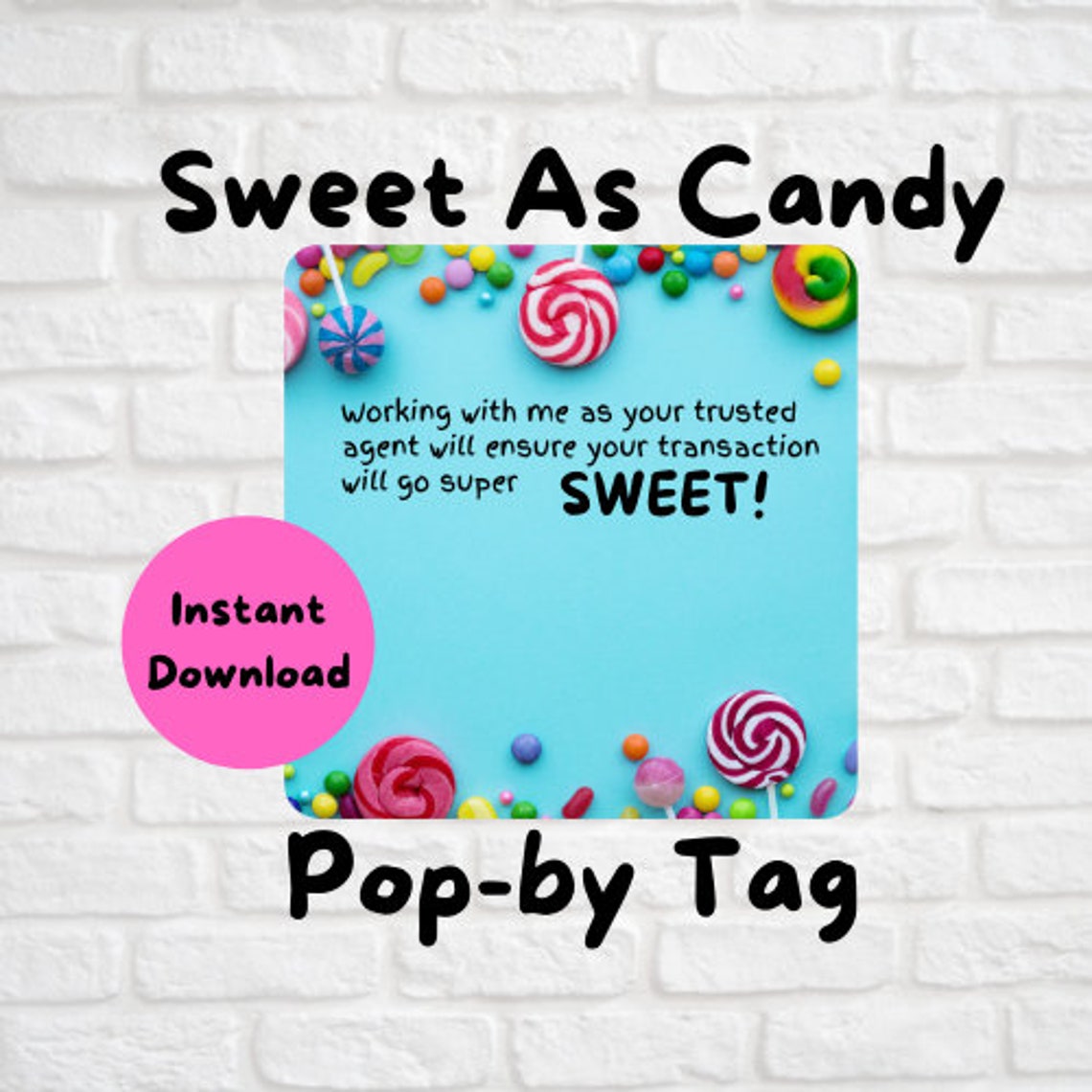Candy Themed Pop-by Tag - Digital Download - Etsy
