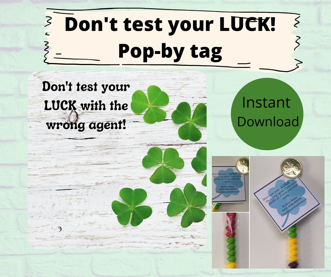 Test Your Luck Pop-by Tags - Digital Download - Etsy