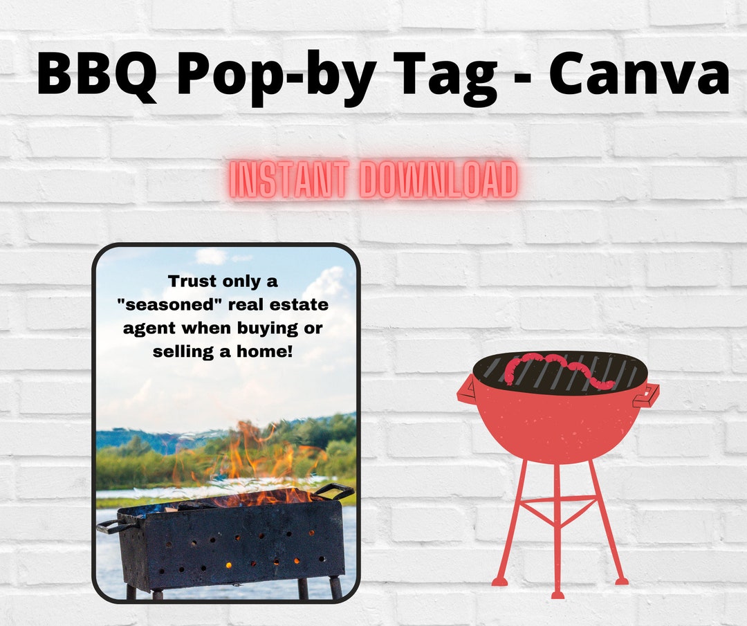 BBQ Popby Tag - Instant Download - Etsy