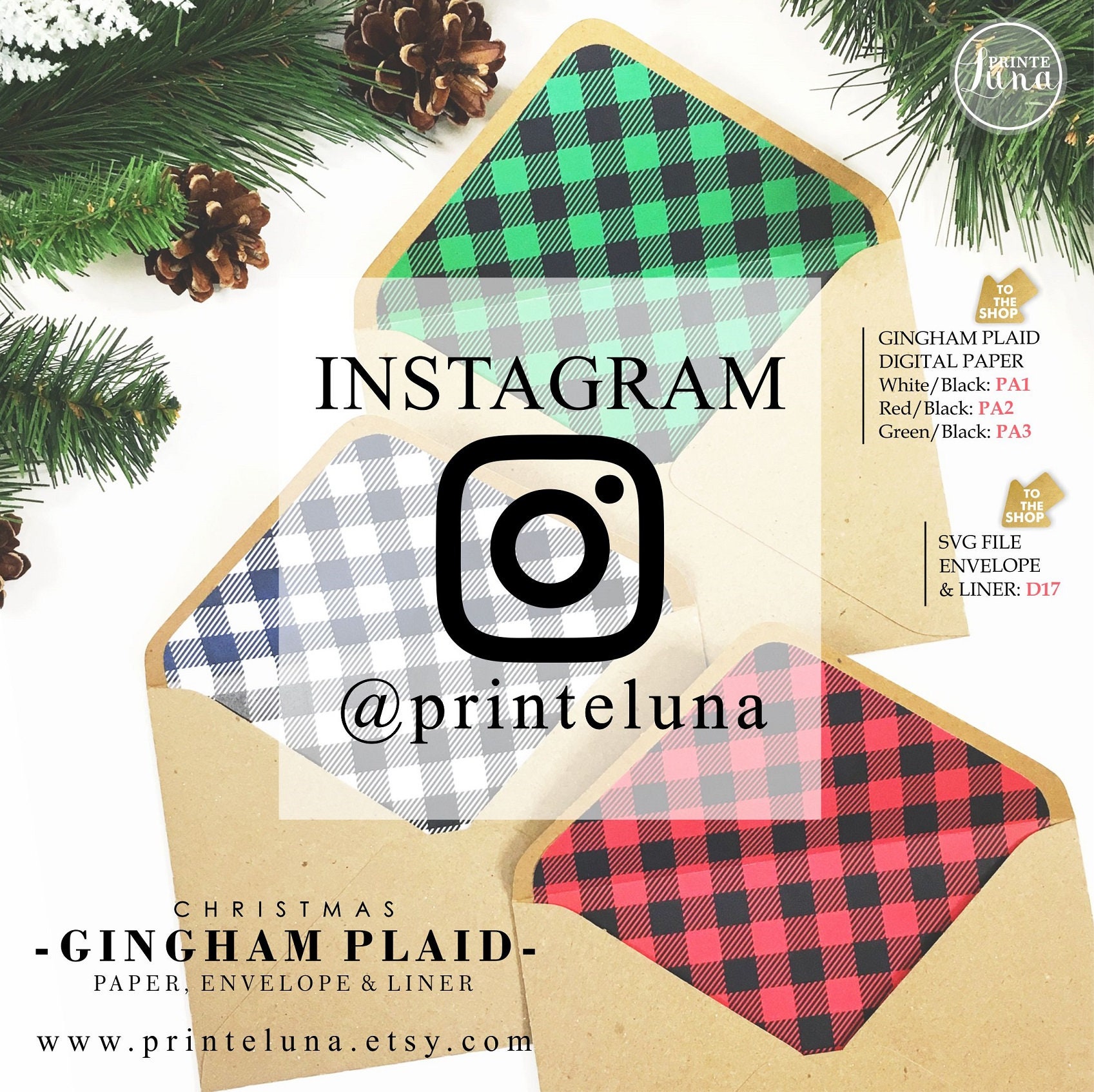Gingham Digital Paper JPEG, Black and Red Printable Paper, Plaid ...