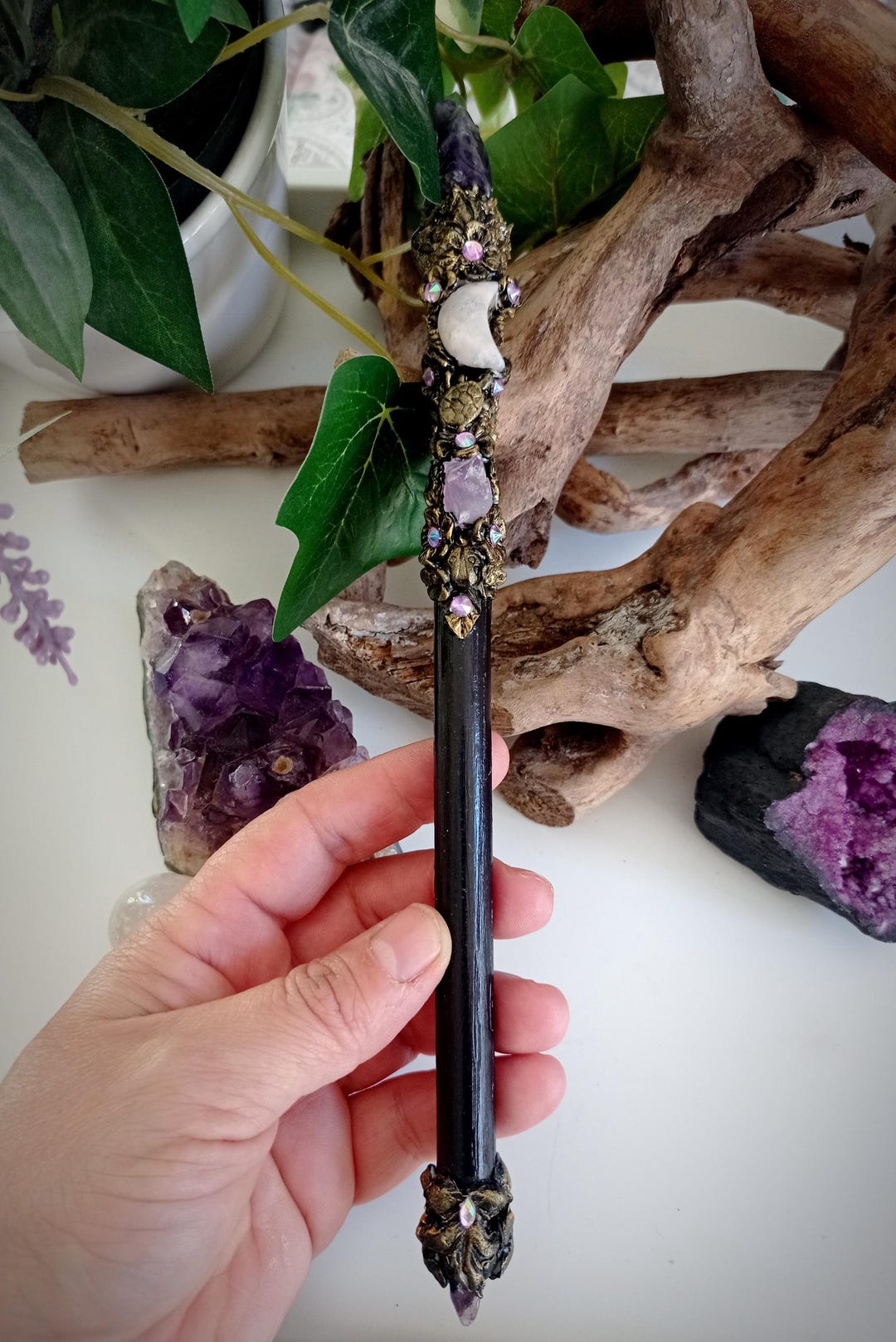 Wizard Wand, Crystal Wand, Magic Cristal Wand, Wiccan Wand,wizard ...