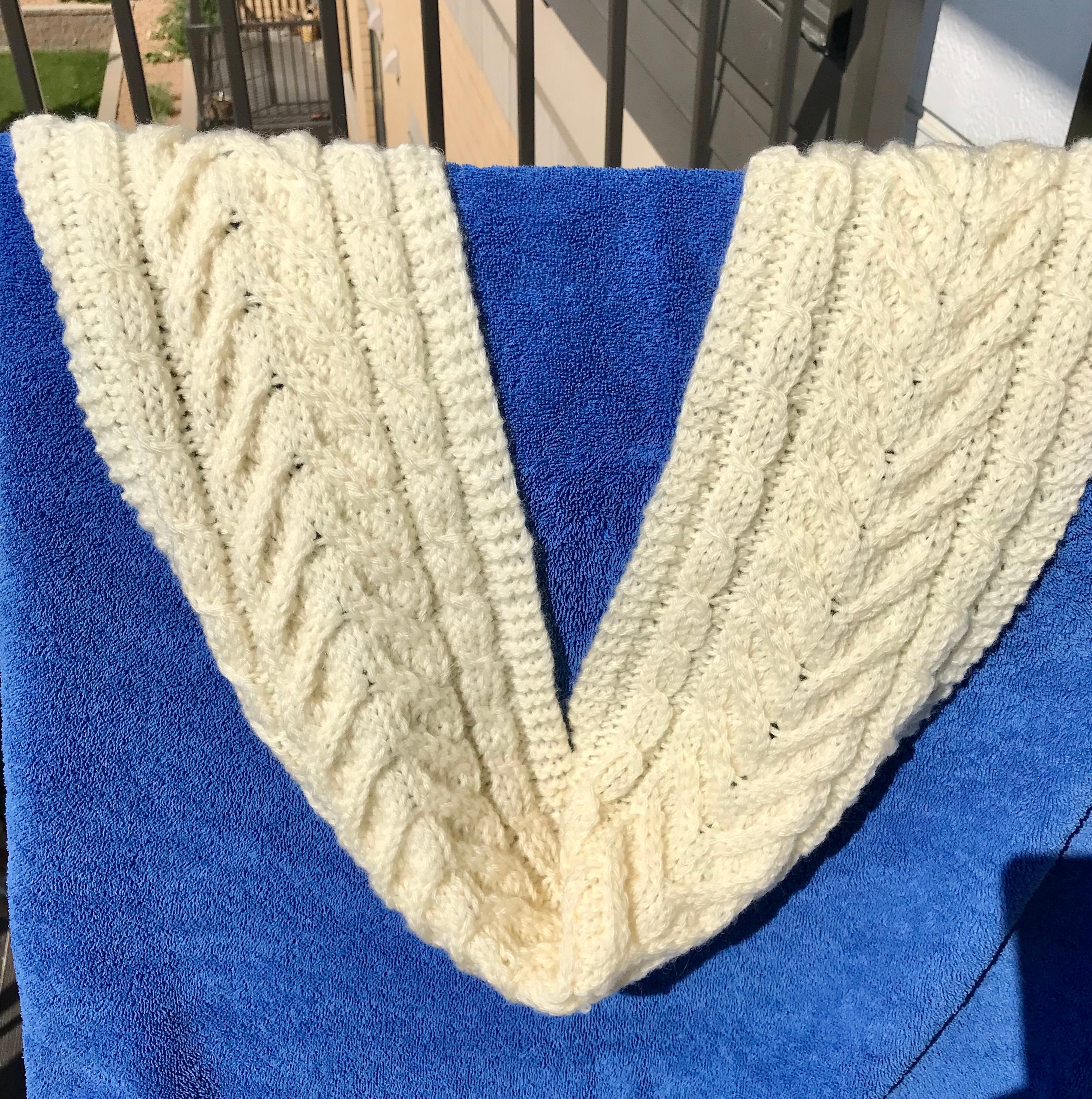 Cream Cable Knit Scarf Ivory Chunky Knit Scarf Aran Cable - Etsy