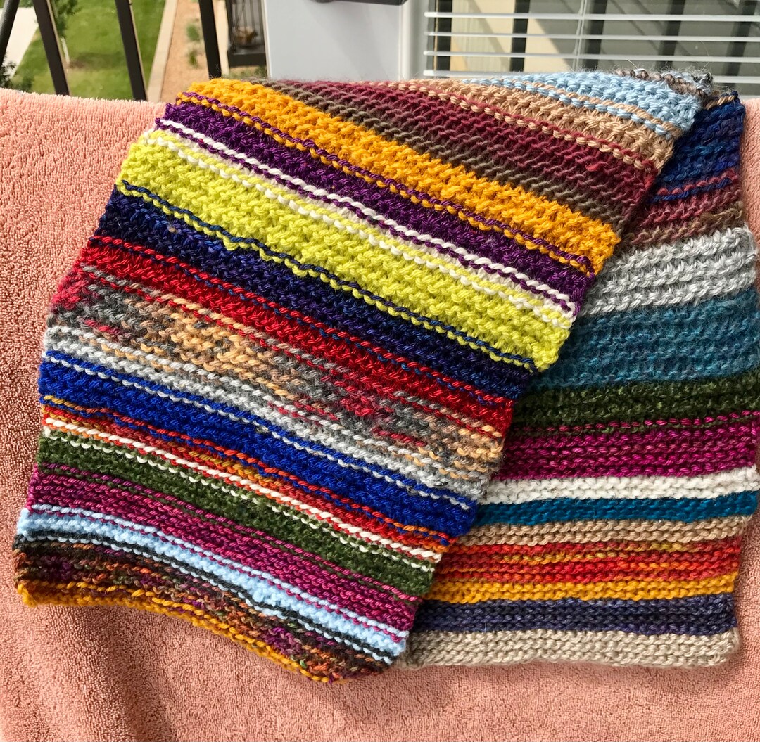 Rainbow Knit Scarf Rainbow Multi Yarn Scarf Unisex Knit - Etsy