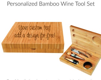 Bamboo Wine Set - Etsy
