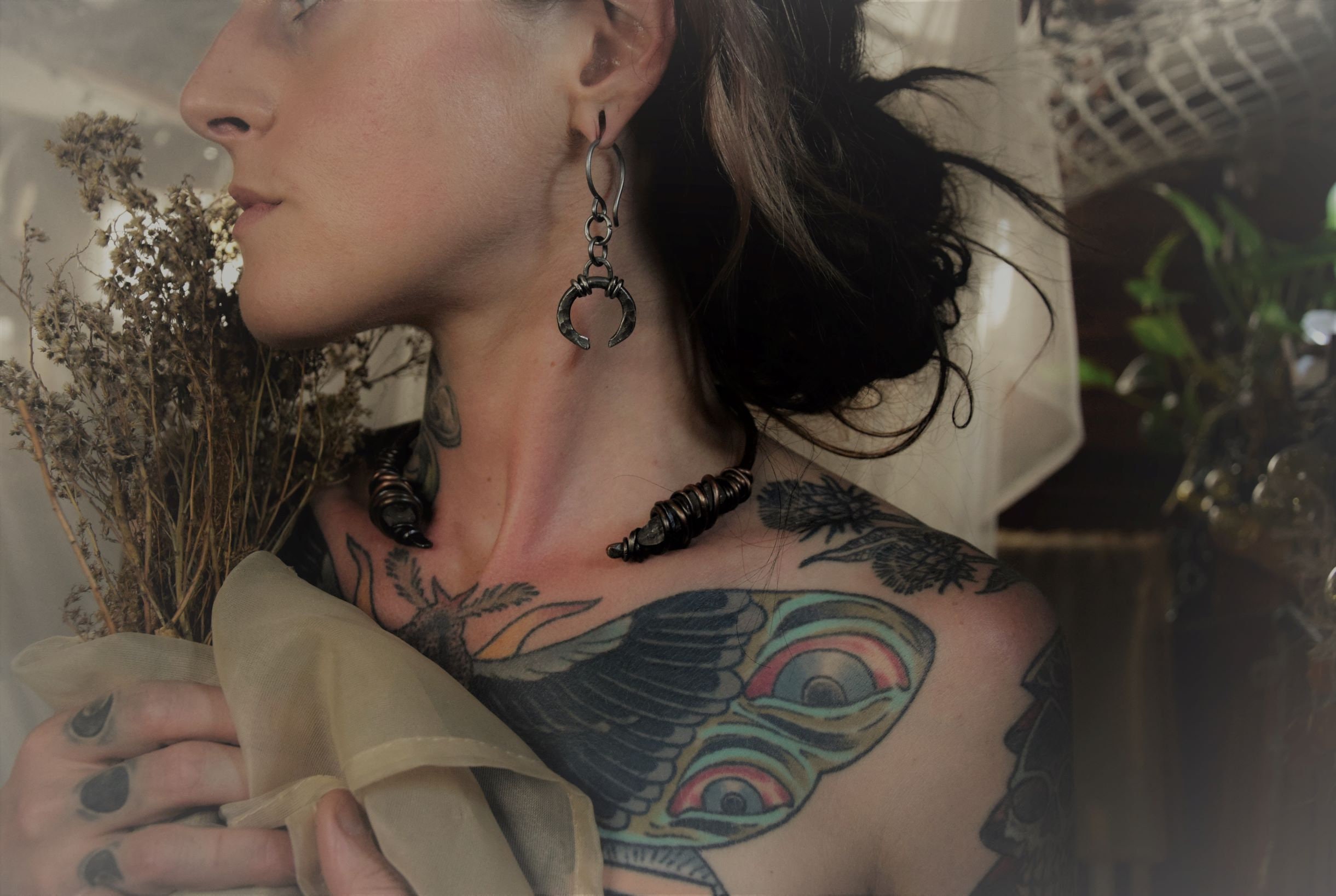 Quartz Point & Copper Neck Cuff