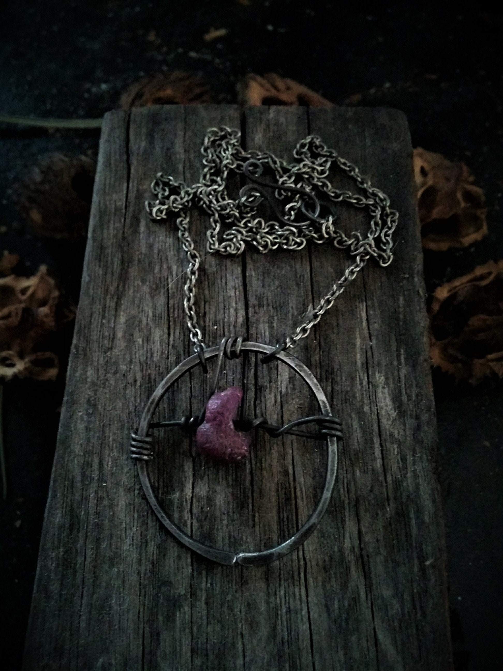 Raw Rubies Necklace