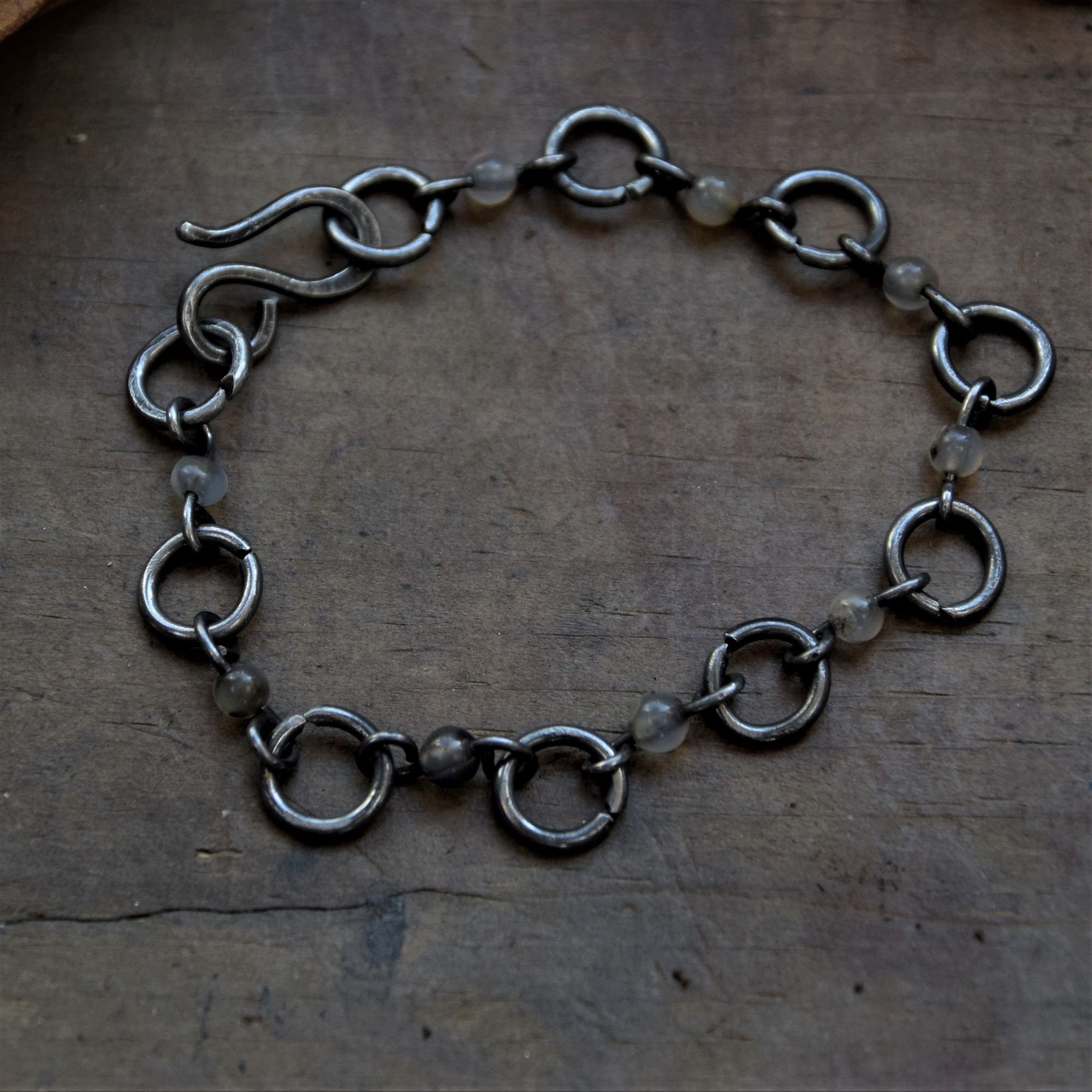 Agate Chain Link Bracelet