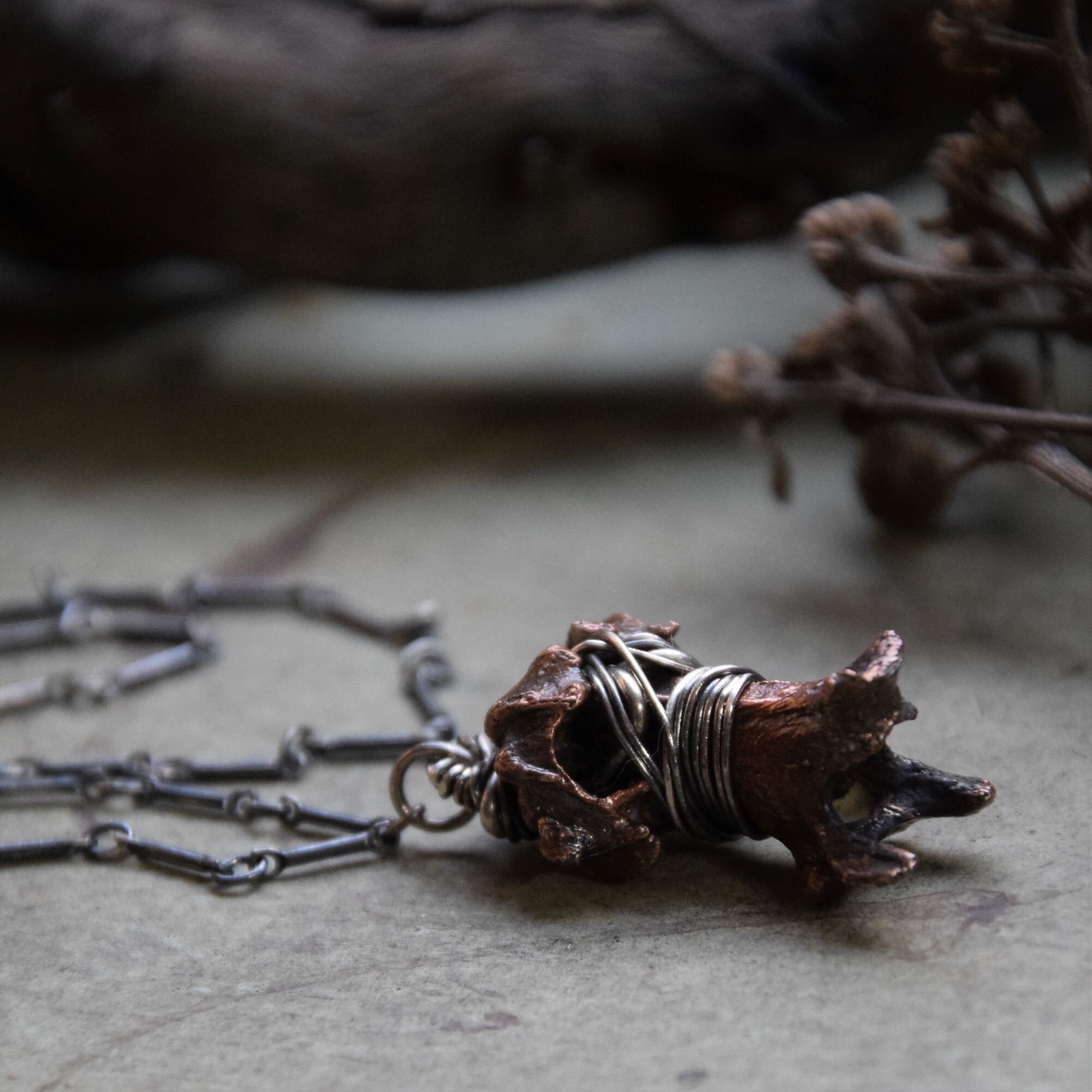Morning Star Vertebra on Sterling Silver Chain *copper *electroformed ...