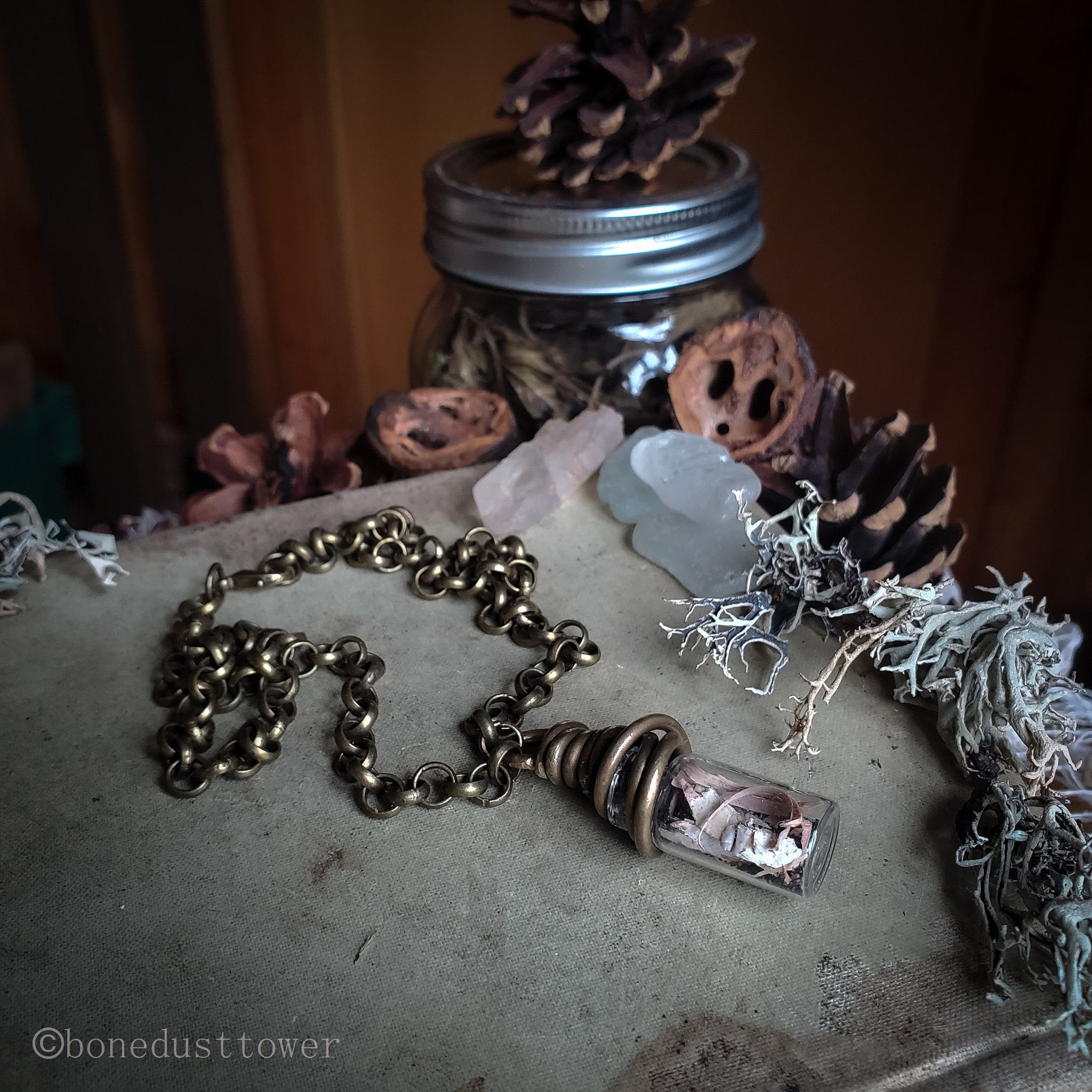Birch Witch Bottle Statement Necklace