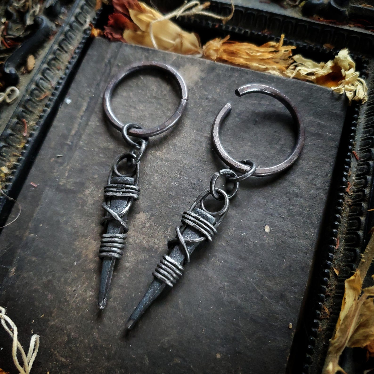 Witch Nail Closed Hoop 10g Ear Hangers *ear Weights *witchcraft *hoops ...