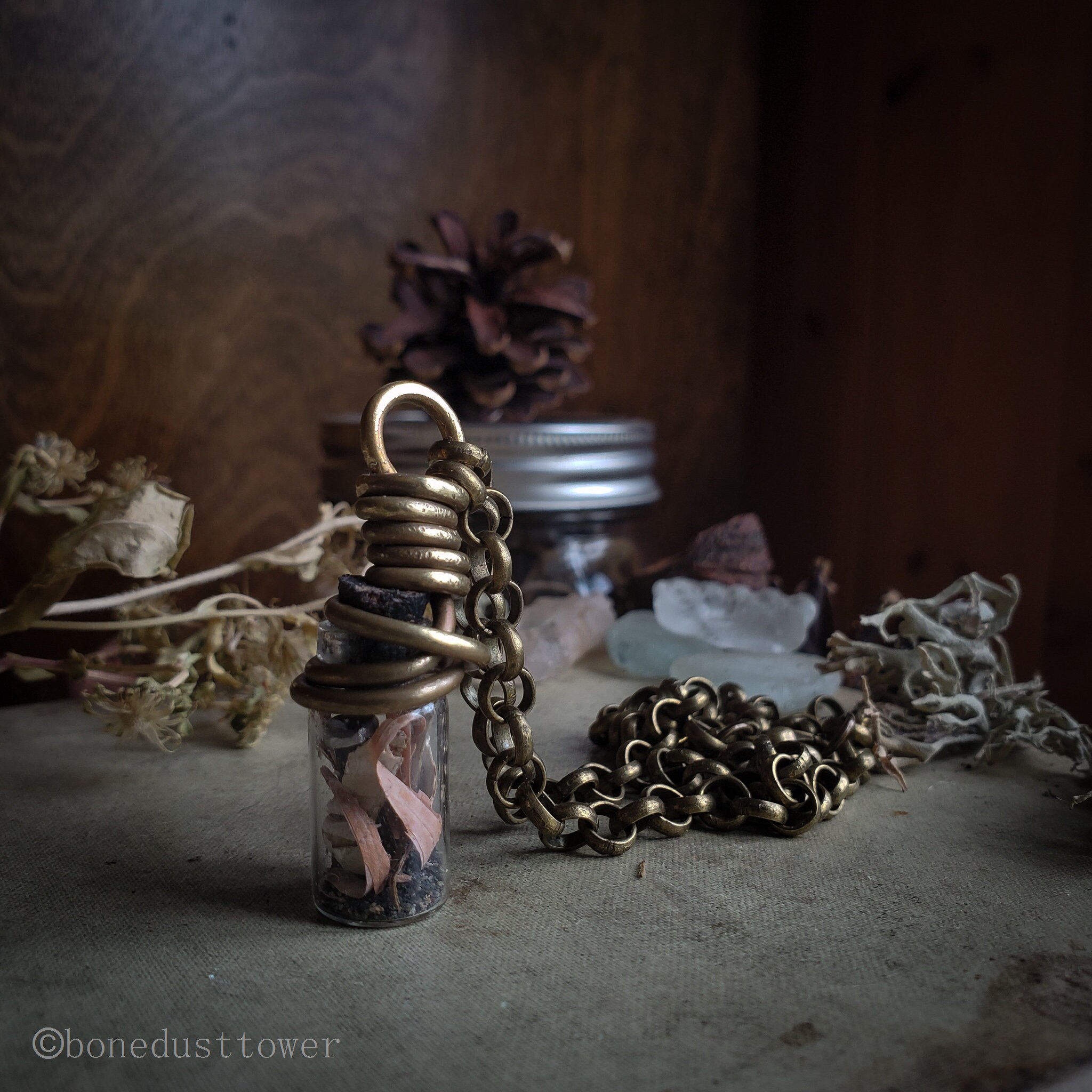 Birch Witch Bottle Statement Necklace