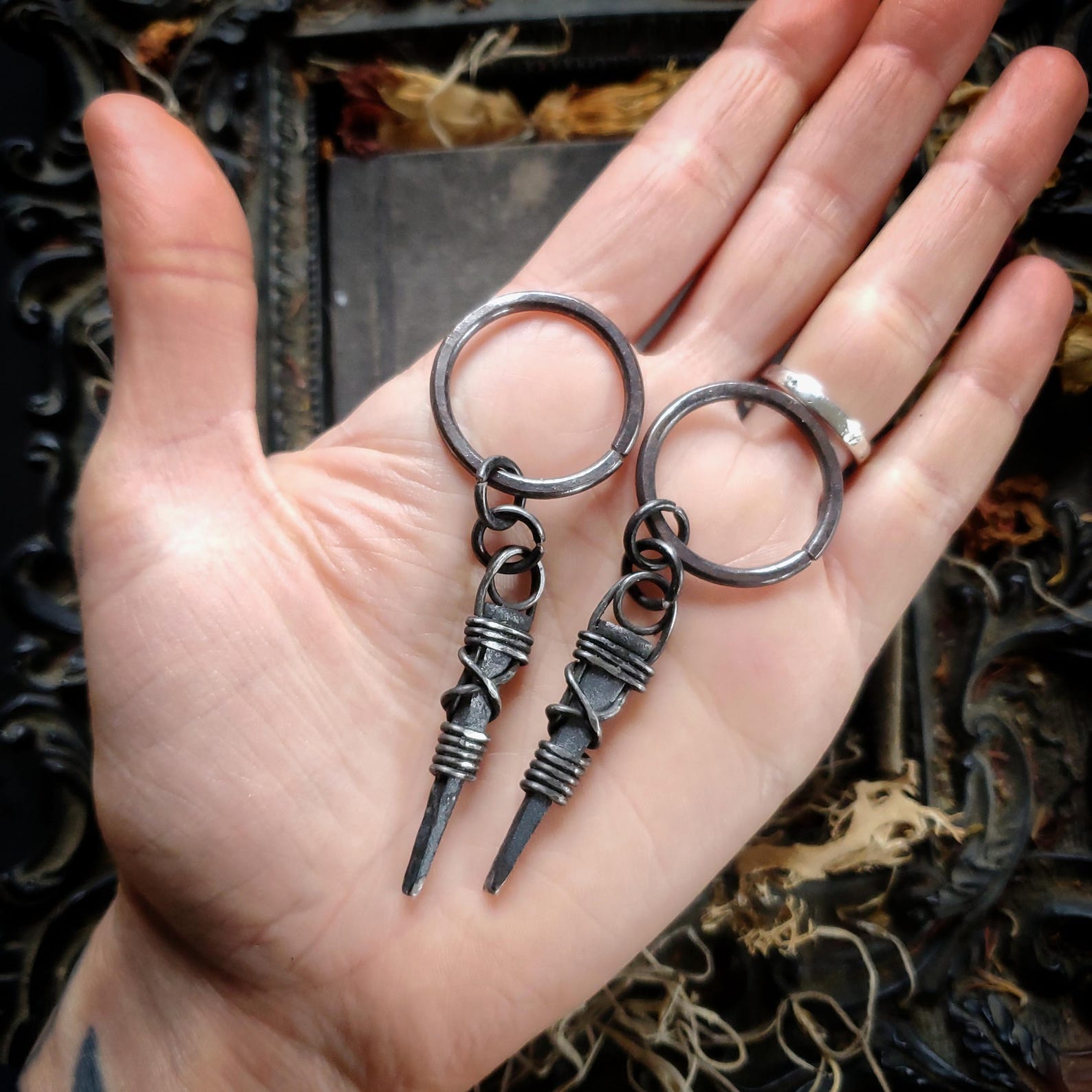 Witch Nail Closed Hoop 10g Ear Hangers *ear Weights *witchcraft *hoops ...